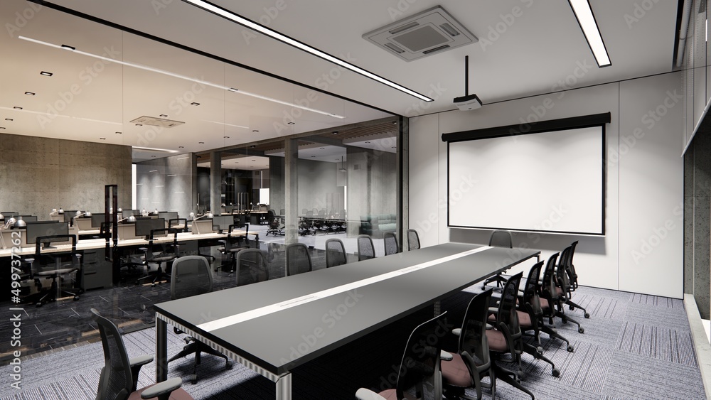 Interior Empty Modern Loft Office open space modern office footage ...