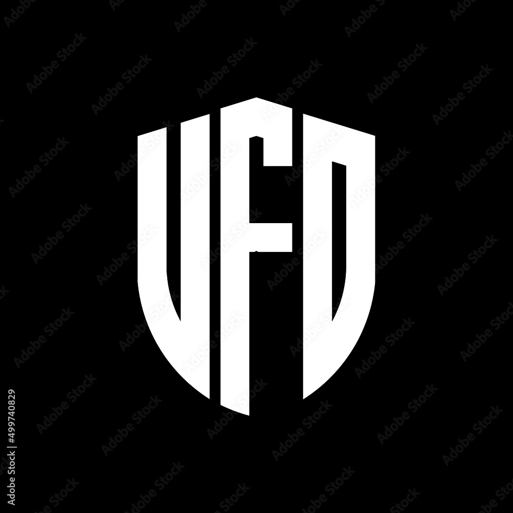 VFD letter logo design. VFD modern letter logo with black background ...