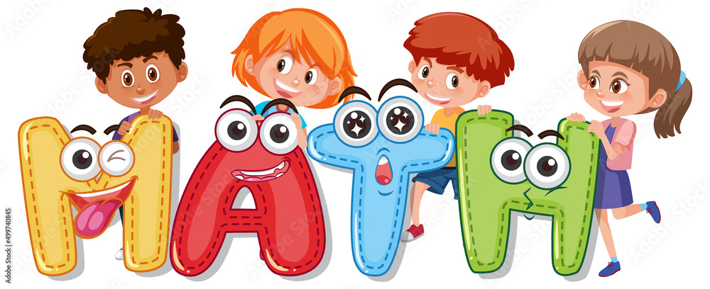 Font design for math and happy children Stock Vector | Adobe Stock