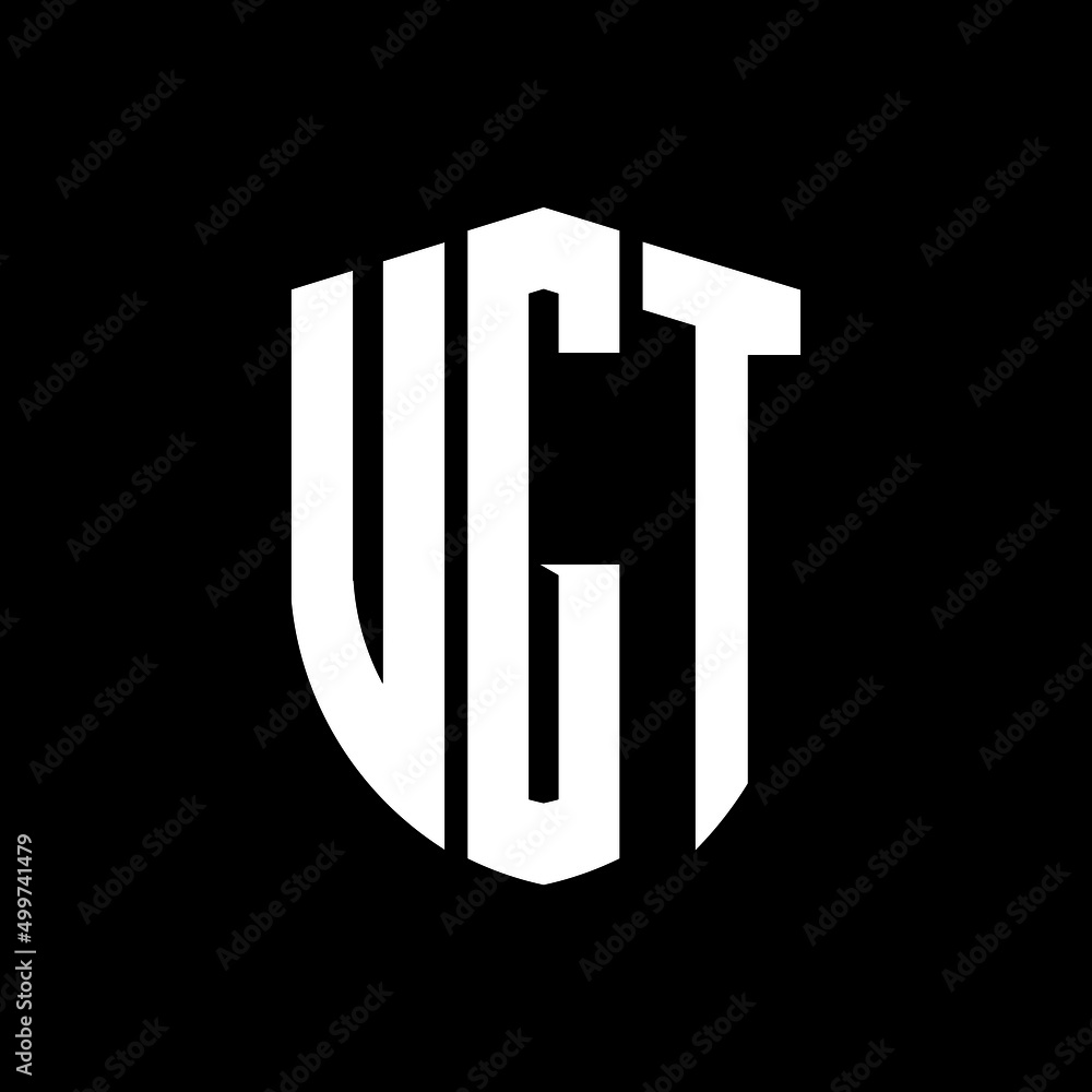 VGT letter logo design. VGT modern letter logo with black background ...