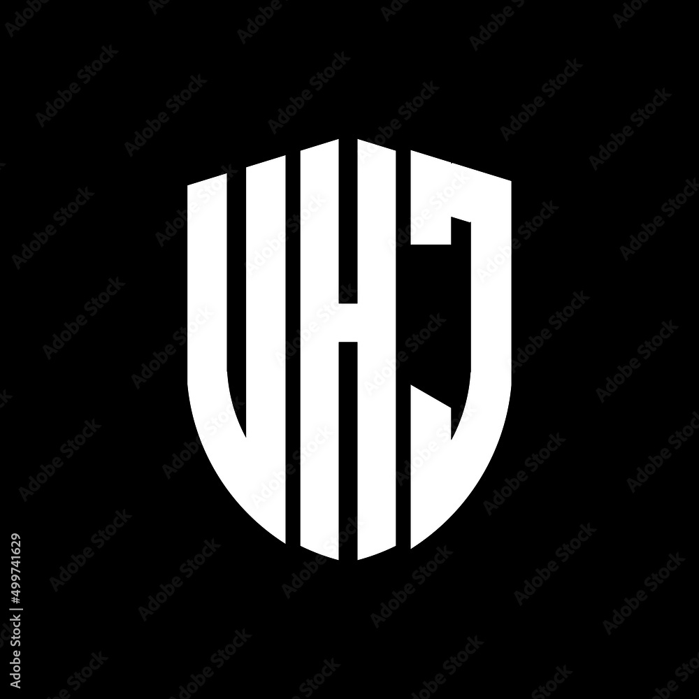VHJ letter logo design. VHJ modern letter logo with black background ...