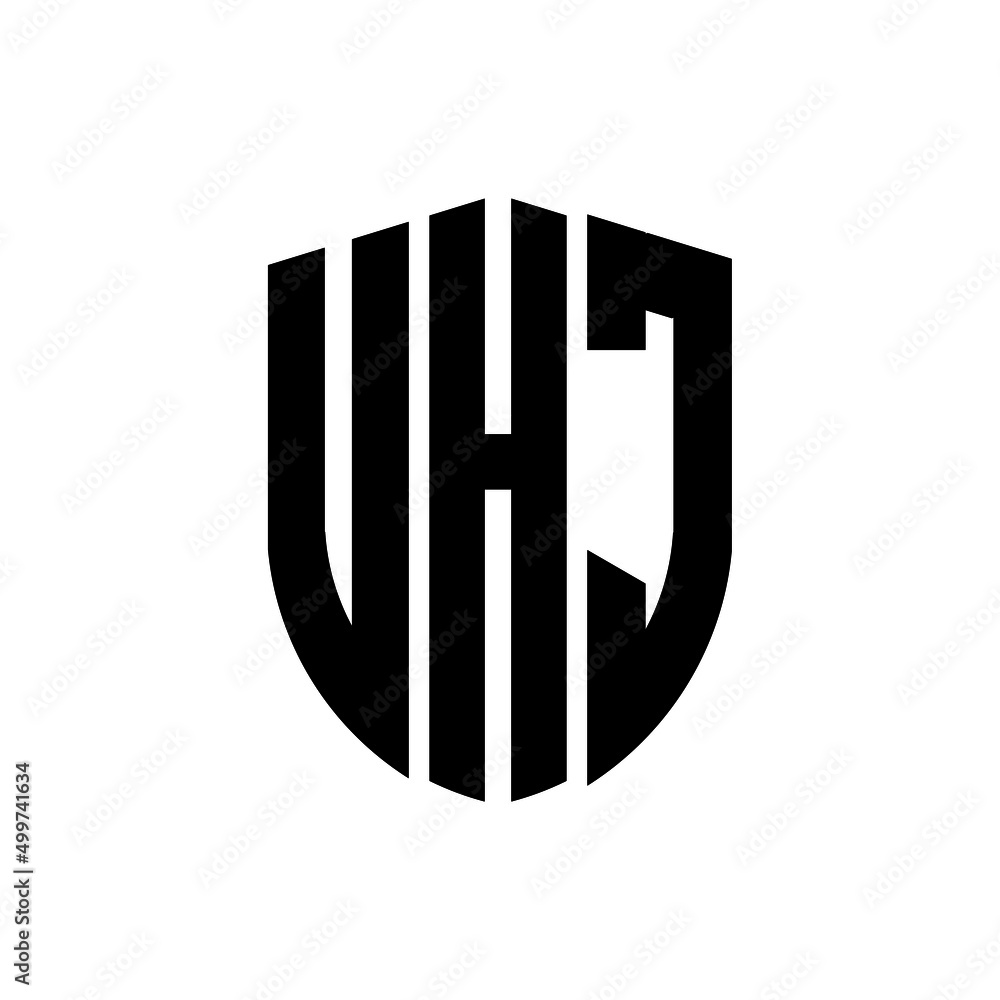 VHJ letter logo design. VHJ modern letter logo with black background ...
