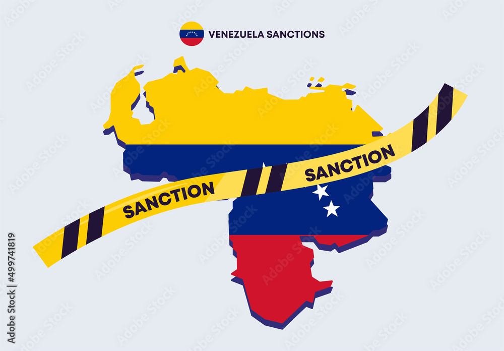 vector illustration of a map of Venezuela with a yellow ribbon ...