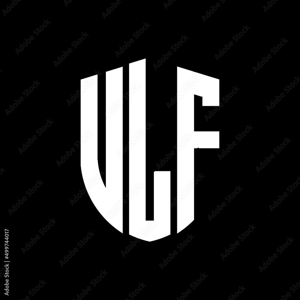 VLF letter logo design. VLF modern letter logo with black background ...