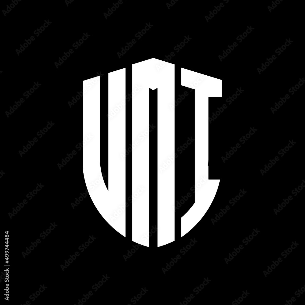 VMI letter logo design. VMI modern letter logo with black background ...
