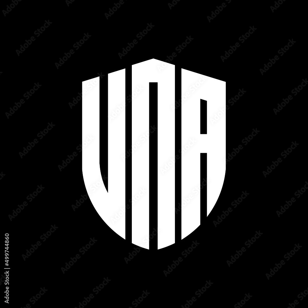 VNA letter logo design. VNA modern letter logo with black background ...