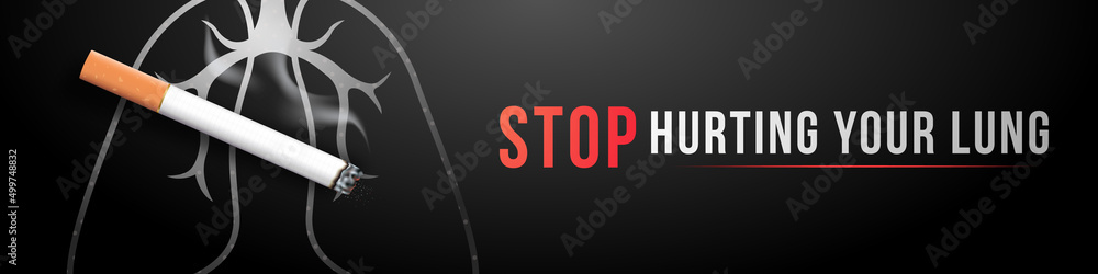 Concept horizontal banner for World No Tobacco Day. Vector design with ...