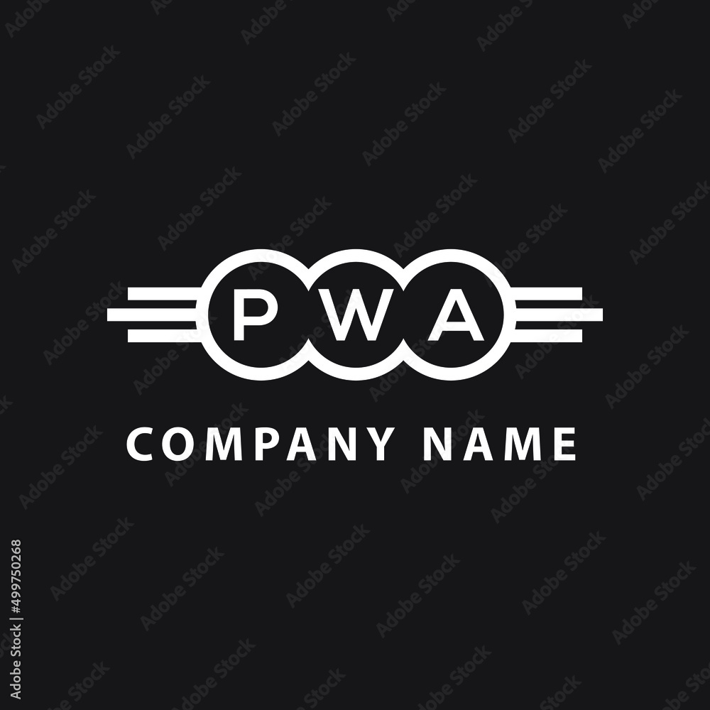 PWA letter logo design on black background. PWA creative initials ...