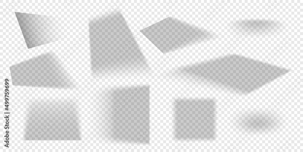 Realistic Shadows collection on transparent background. Shadow overlay ...