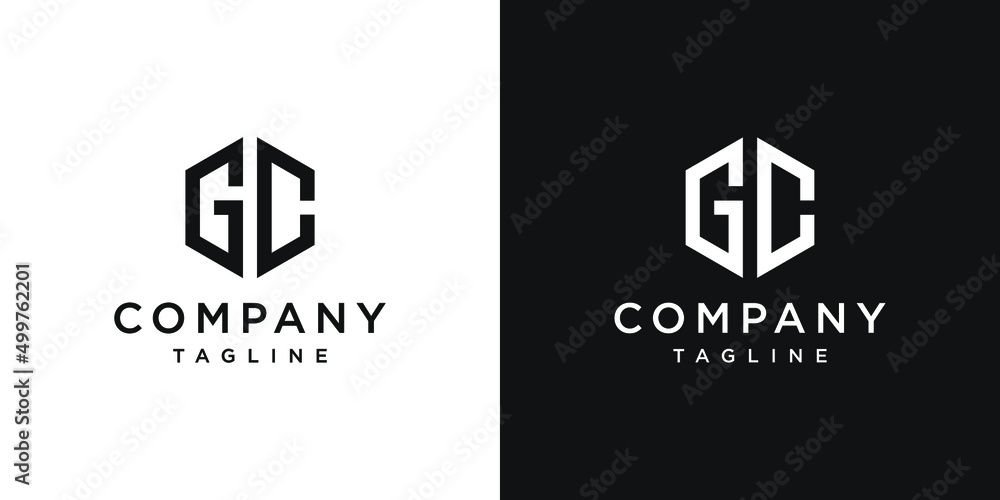 Creative Letter GC Monogram Hexagon Logo Design Icon Template White and ...