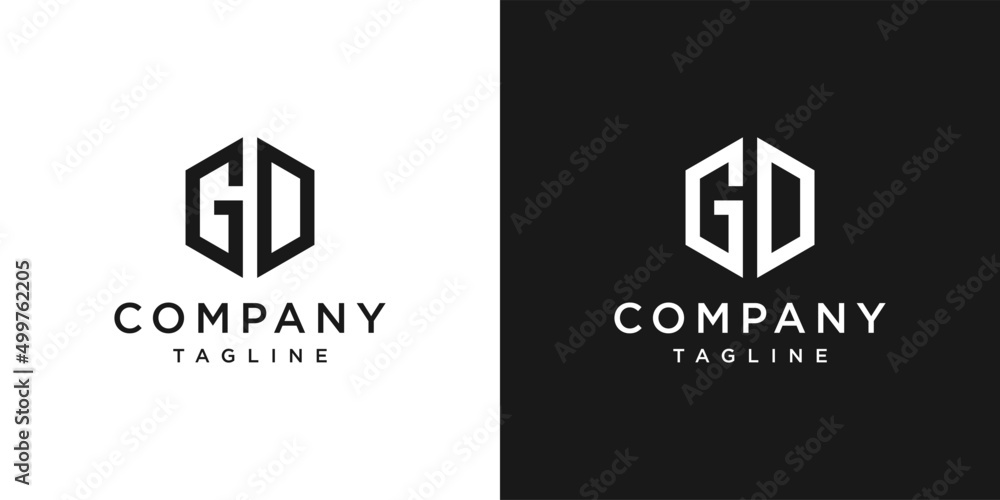 Creative Letter GD Monogram Hexagon Logo Design Icon Template White and ...