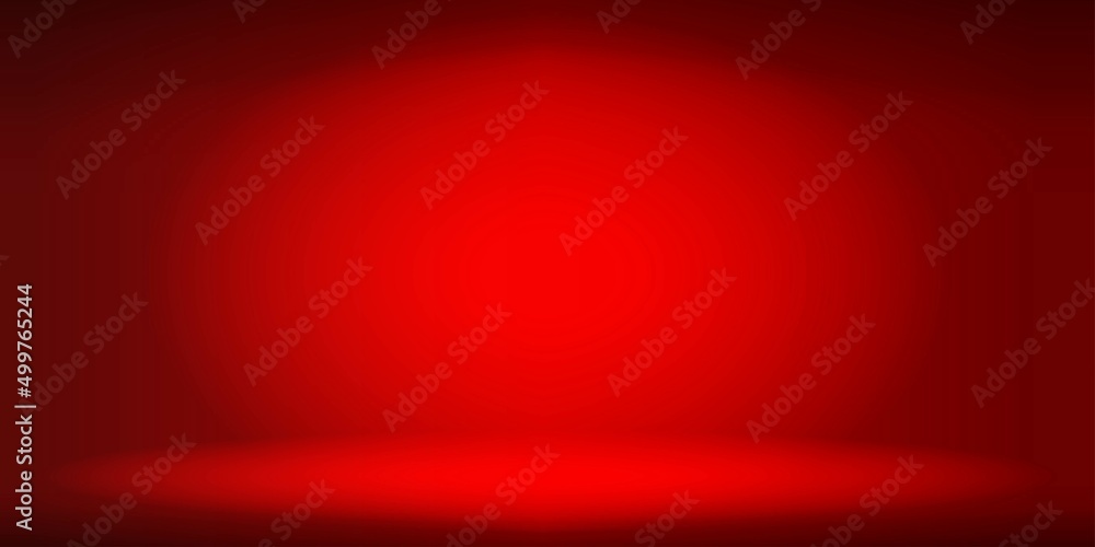 Bright red studio space background, product display with copy space to ...