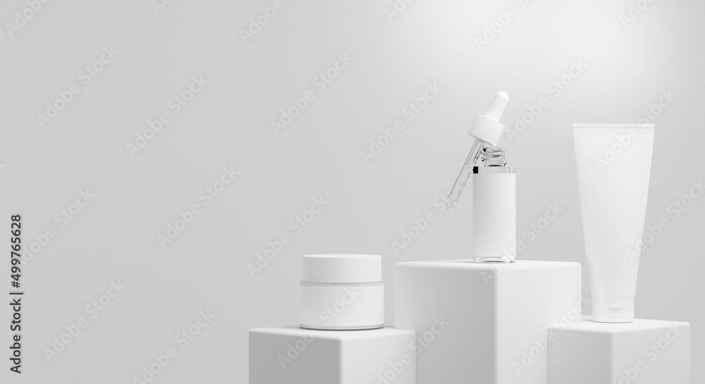 skin care serum cream lotion cosmetic bottle, 3d rendering illustration ...