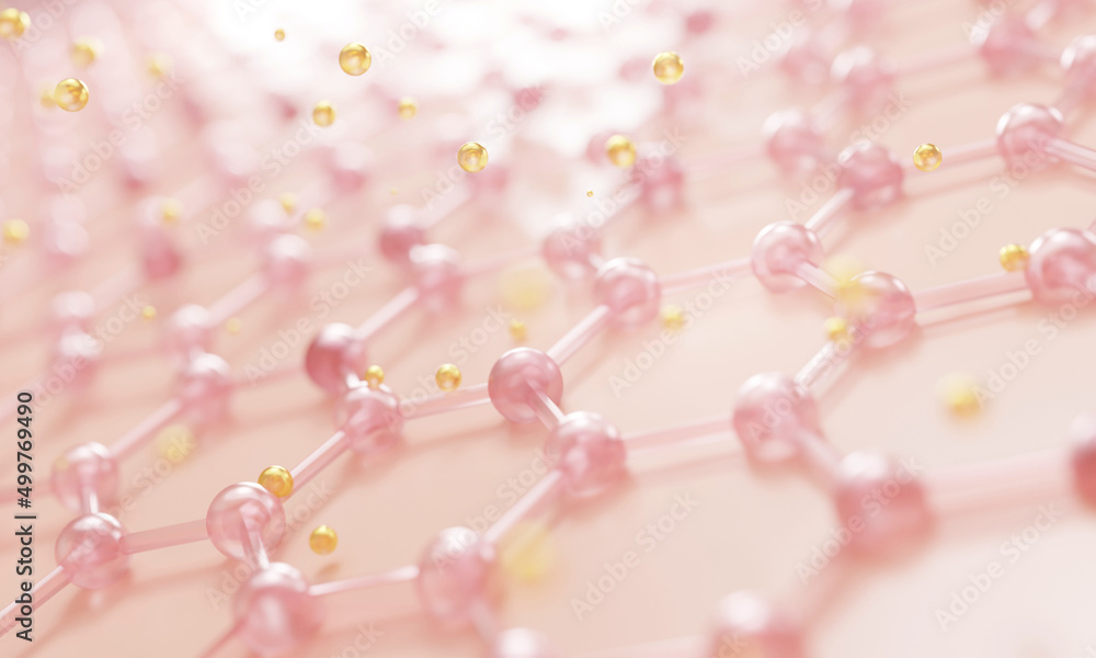 skin cell. serum molecules through the skin layer and reduce up saggy ...