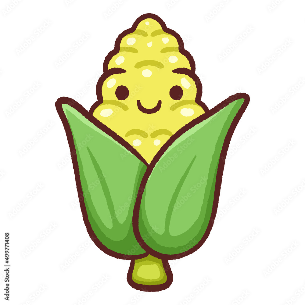 Hand drawn cute little corn cartoon clip art Stock Vector | Adobe Stock