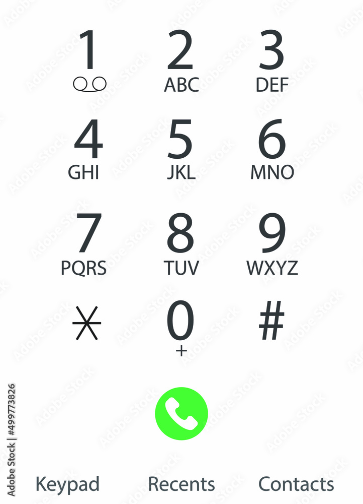 Vector illustration, Mobile phone numbers panel, cellphones digital ...