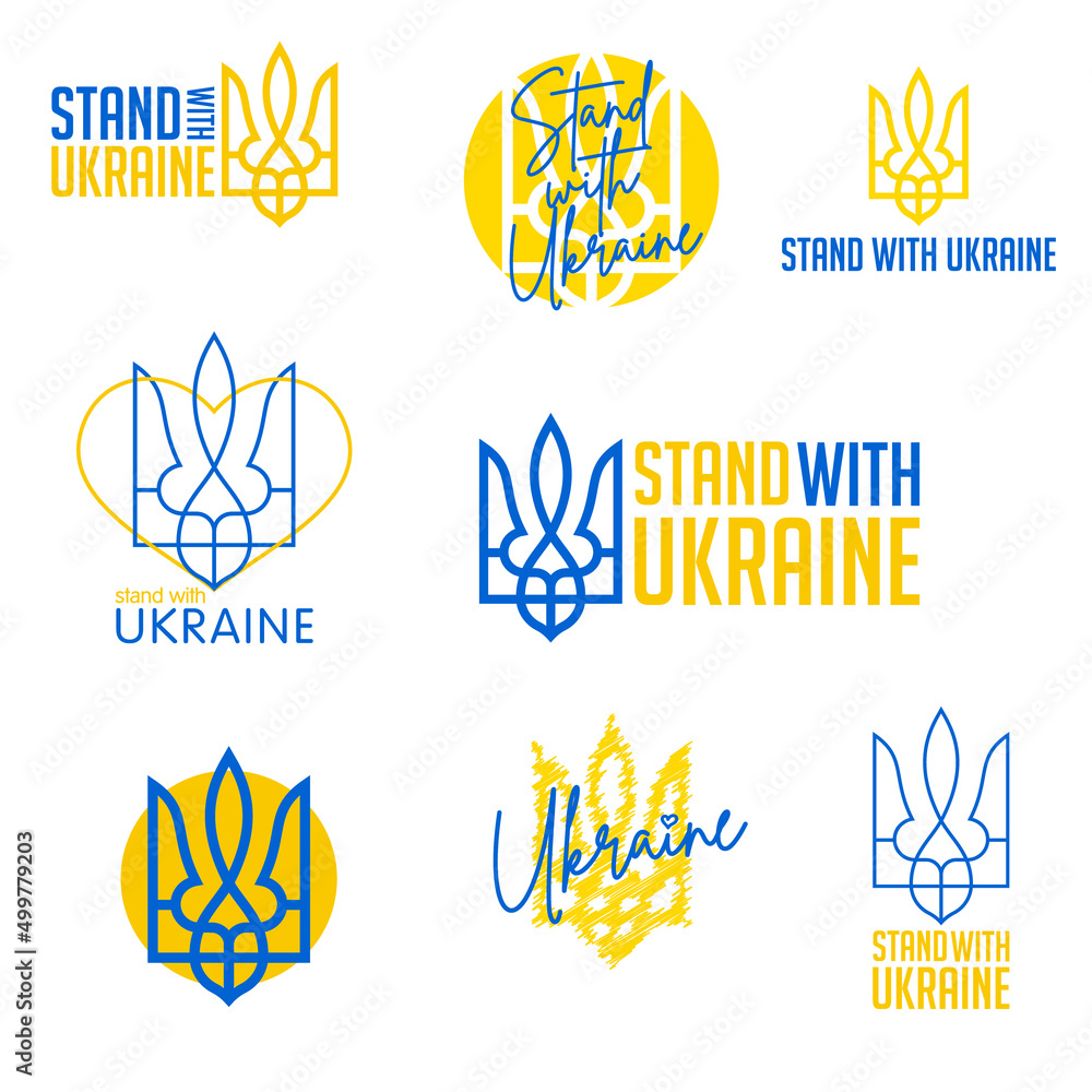 "Stand with Ukraine". Ukraine sign. Vector illustration of stylized ...