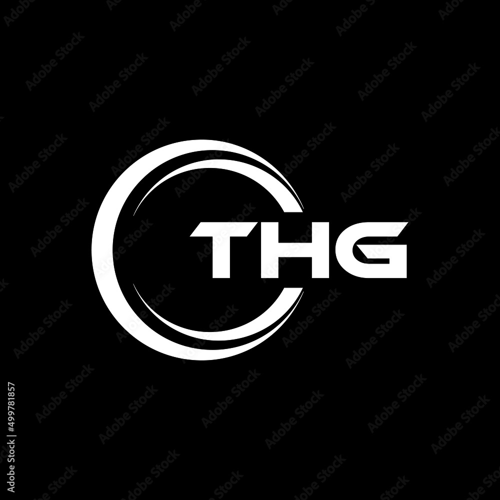 THG letter logo design with black background in illustrator, vector ...