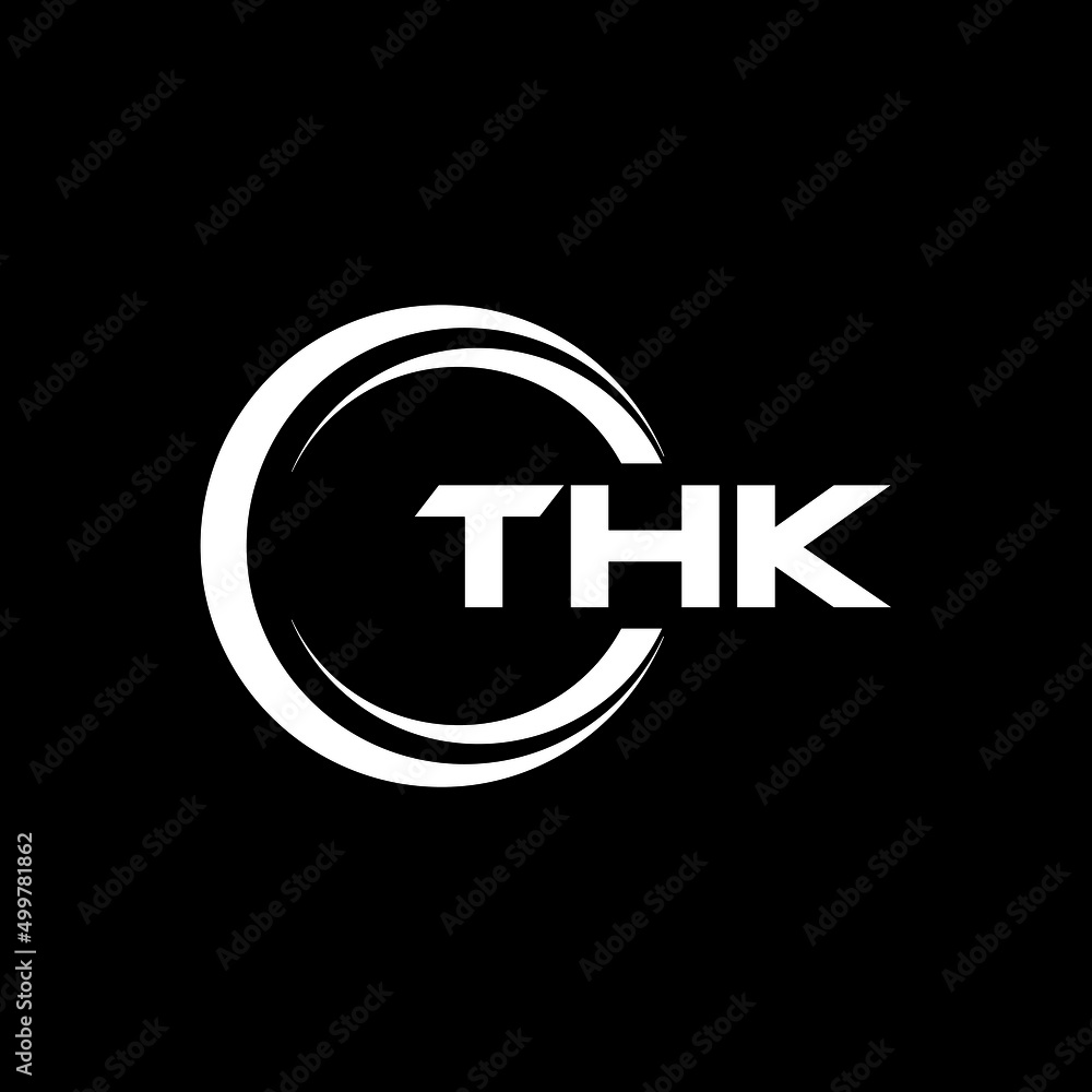 THK letter logo design with black background in illustrator, vector ...