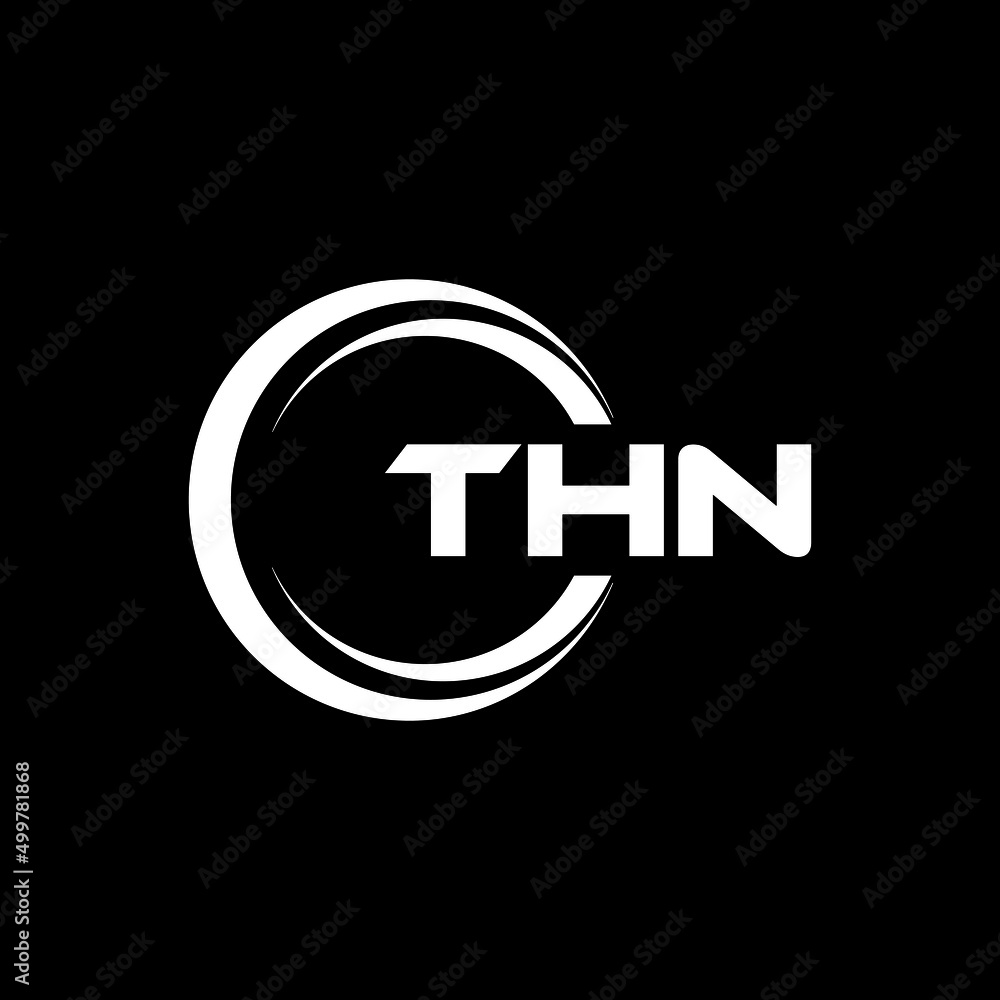 THN letter logo design with black background in illustrator, vector ...