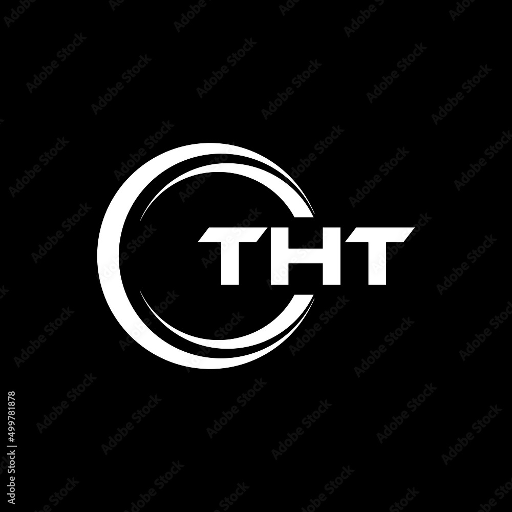 THT letter logo design with black background in illustrator, vector ...