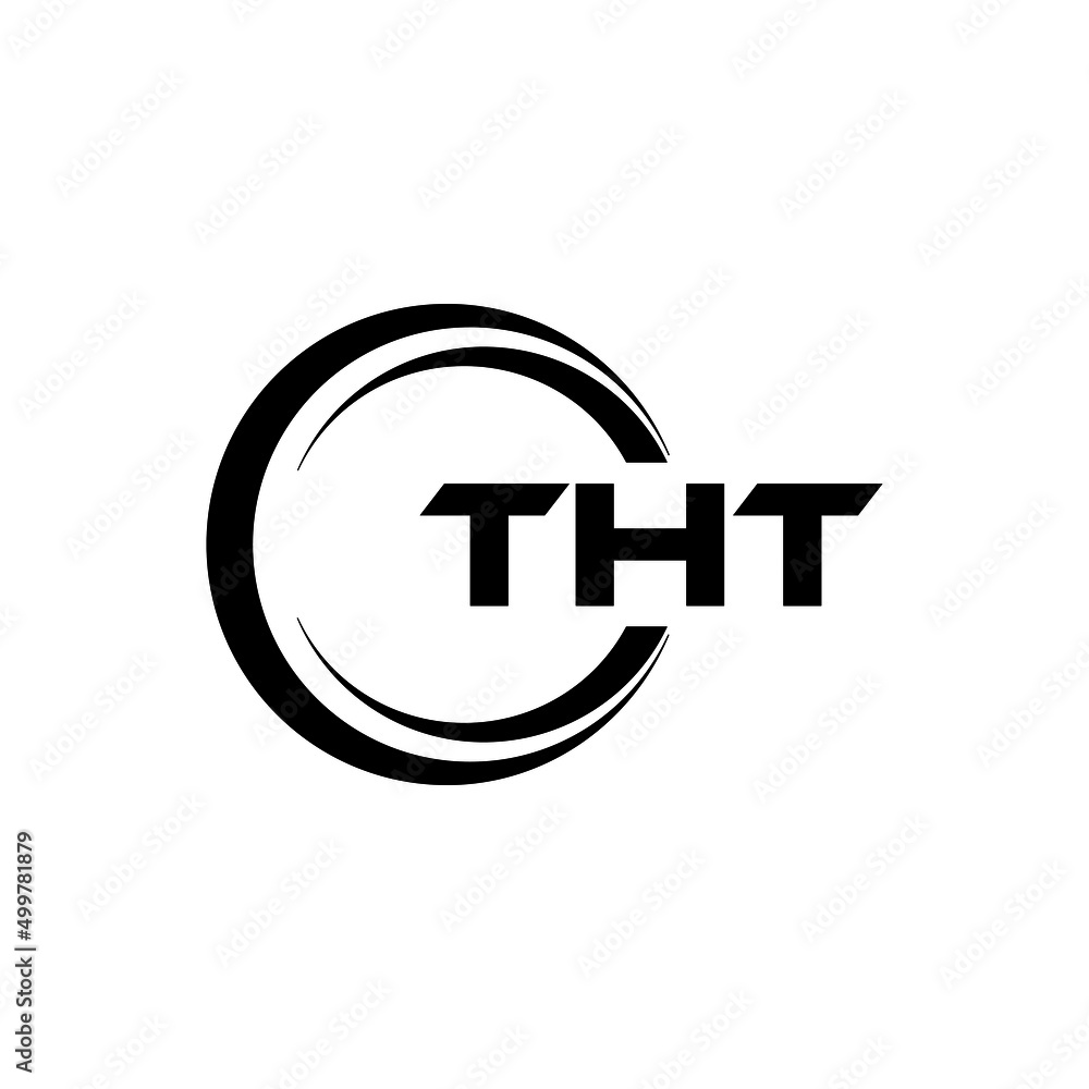 THT letter logo design with white background in illustrator, vector ...