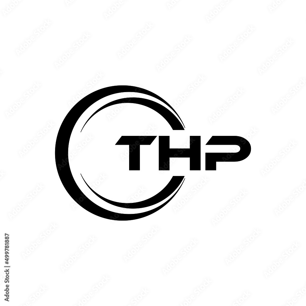 THP letter logo design with white background in illustrator, vector ...