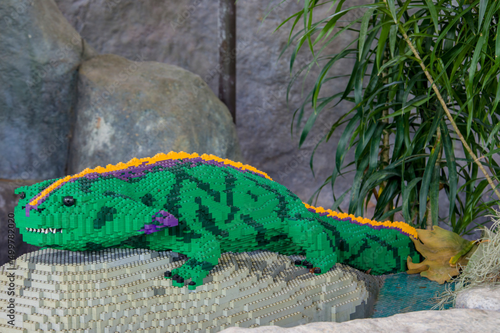 Singapore 9th April 2022: the lego made Diplocaulus model. It is an ...