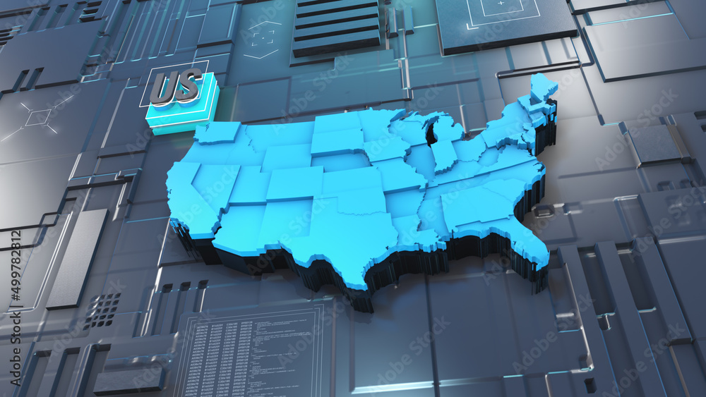 Futuristic America technologically advances into the future. Futuristic ...