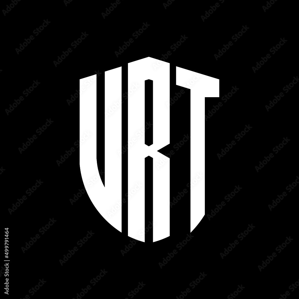 VRT letter logo design. VRT modern letter logo with black background ...