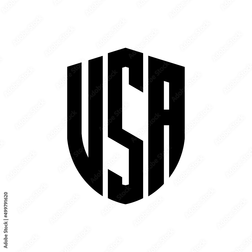 VSA letter logo design. VSA modern letter logo with black background ...