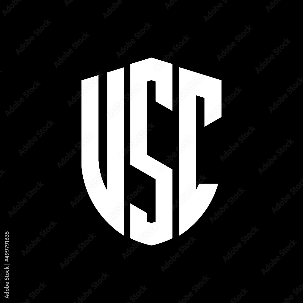 VSC letter logo design. VSC modern letter logo with black background ...