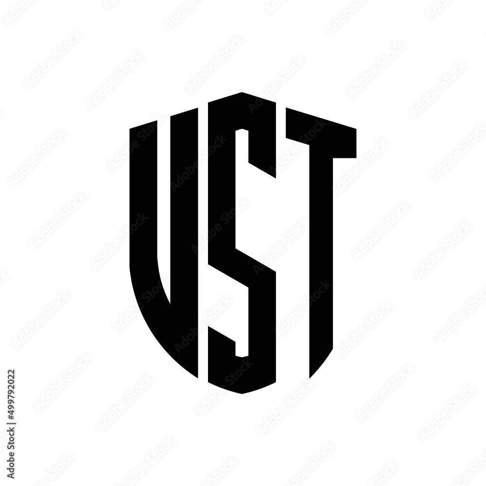 VST letter logo design. VST modern letter logo with black background ...