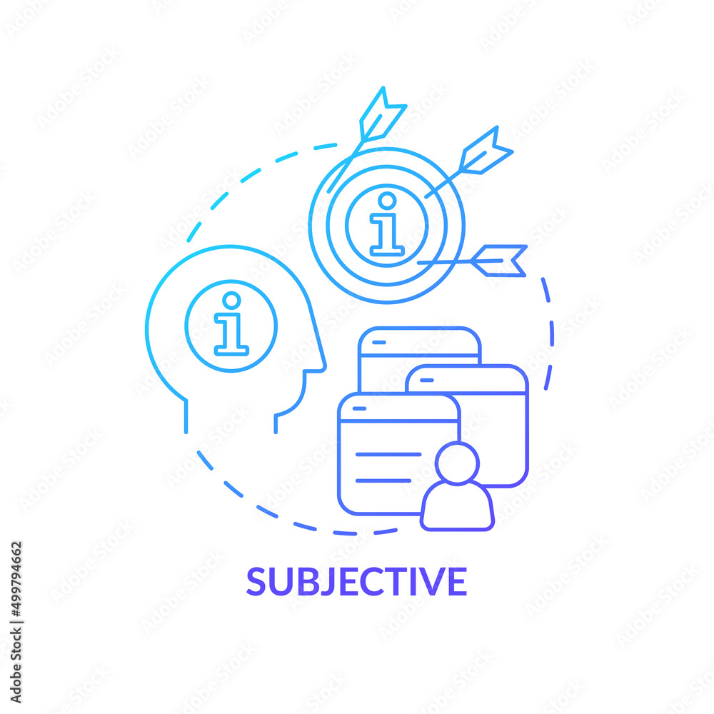 Subjective blue gradient concept icon. Information type abstract idea ...