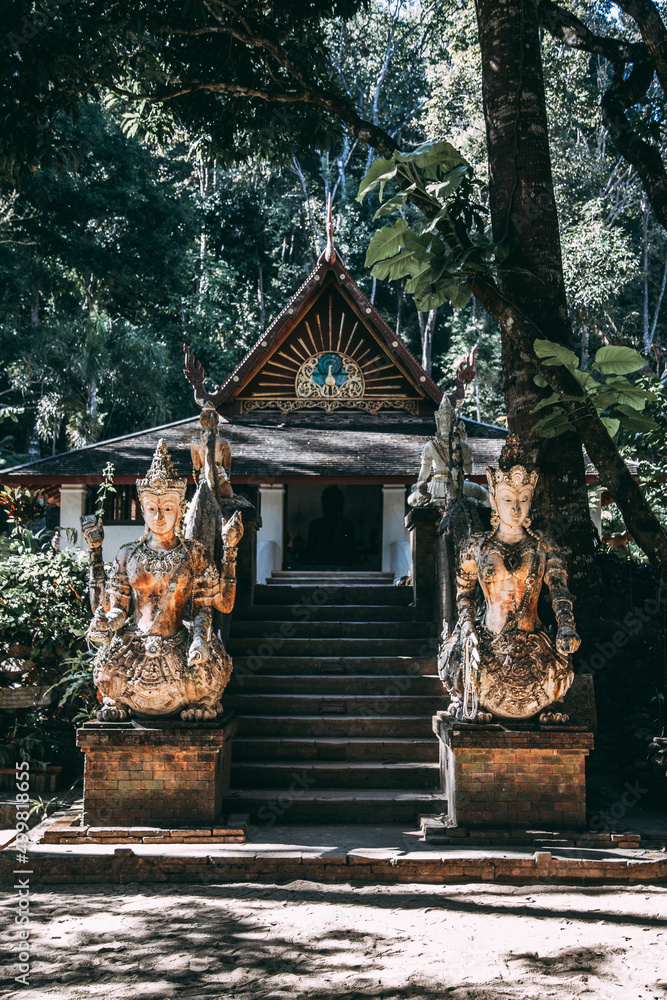 Wat Pha Lat or Wat Palad, old temple in jungle, Chiang Mai, Thailand ...