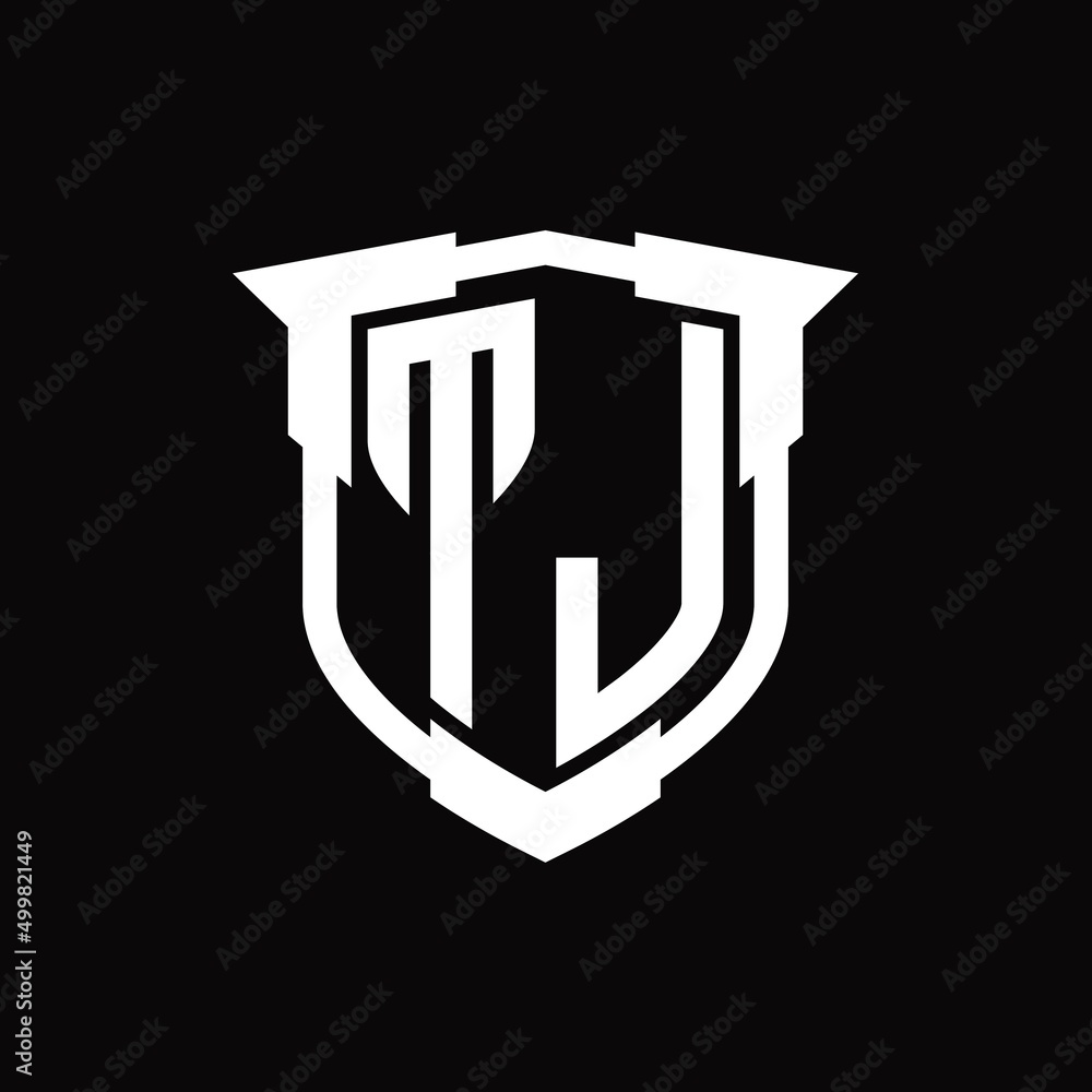 TJ Logo monogram letter with shield shape design Stock Vector | Adobe Stock