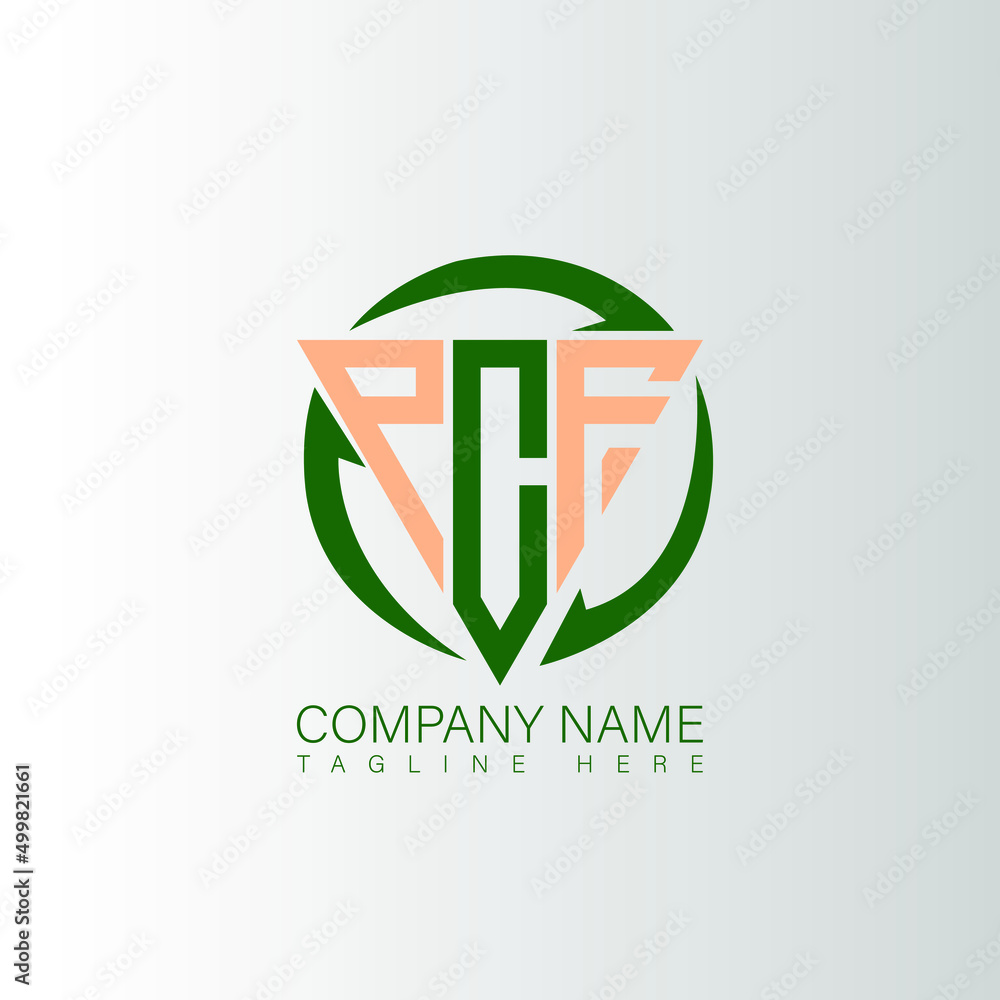 PCF letter logo design on white background.PCF creative initials letter ...