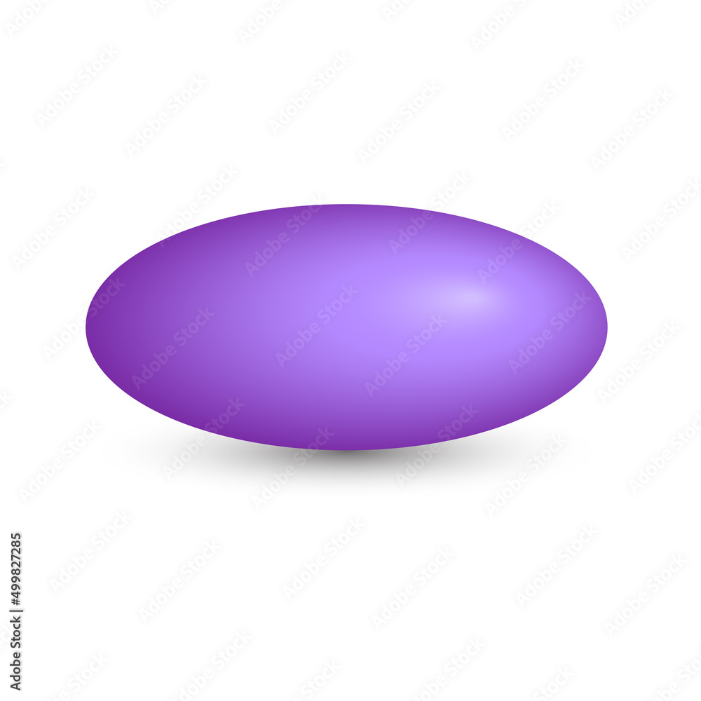 Poster Vector purple ellipsoid with gradients and shadow for game, icon ...