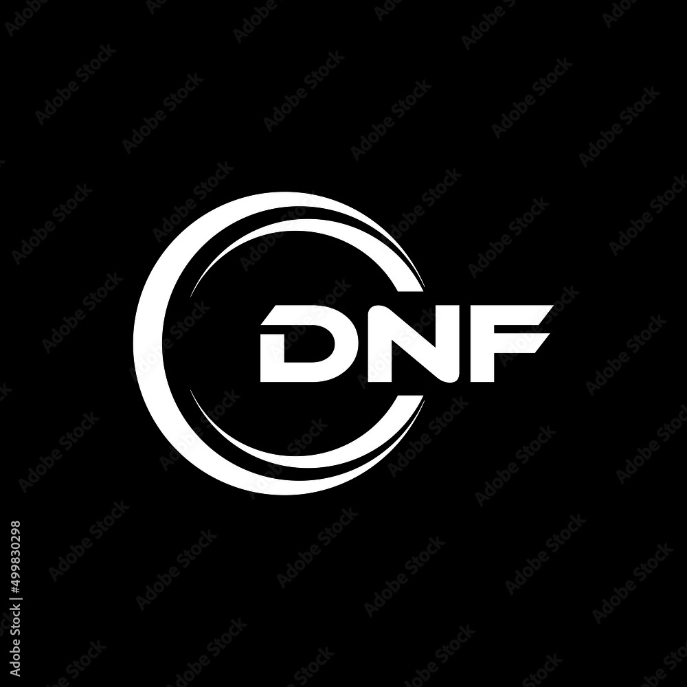 DNF letter logo design with black background in illustrator, vector ...