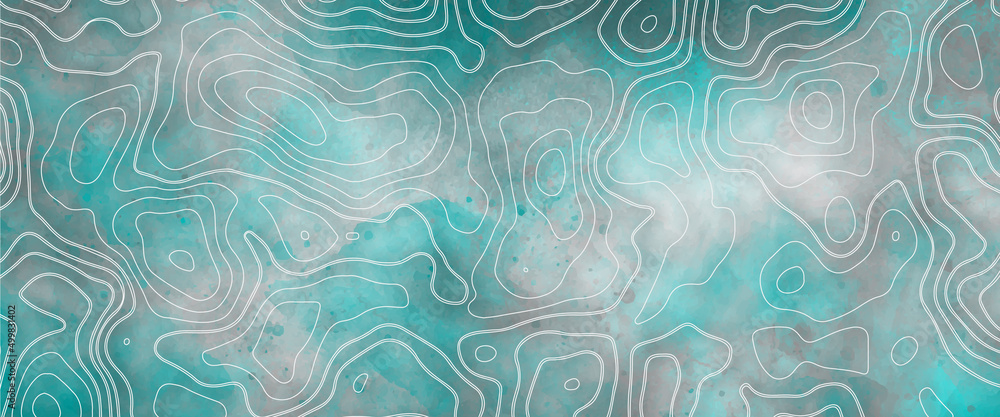 3D colorful Topographic map background concept. Topo contour map magic ...