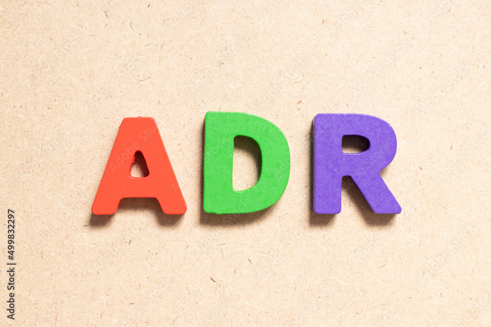 Color alphabet letter in word ADR (Abbreviation of adverse drug ...