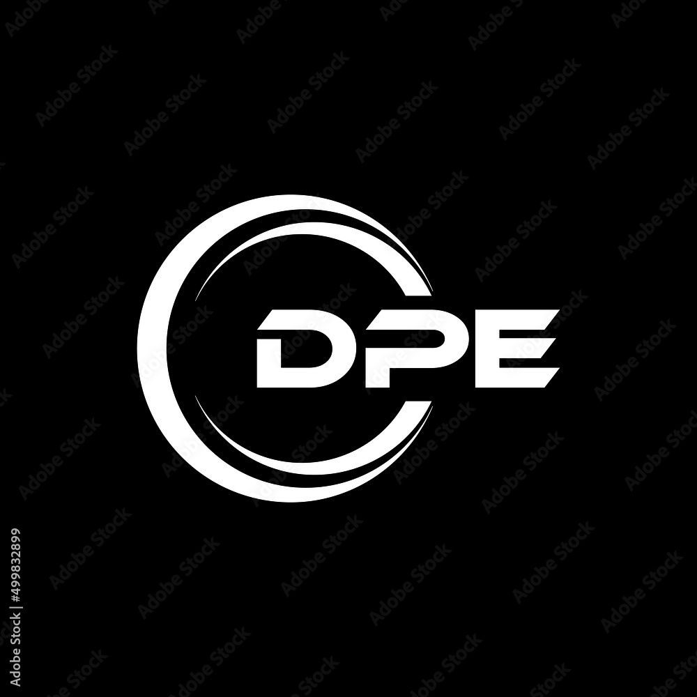 DPE letter logo design with black background in illustrator, vector ...