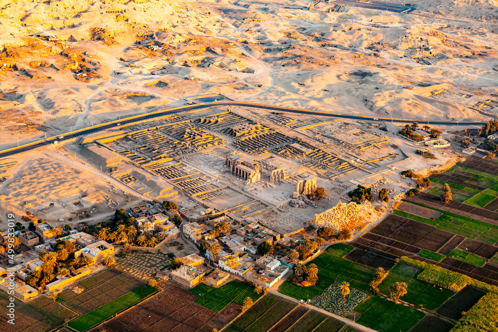 Aerial view The Temple of Ramesseum for Ramses II in Theban Necropolis ...
