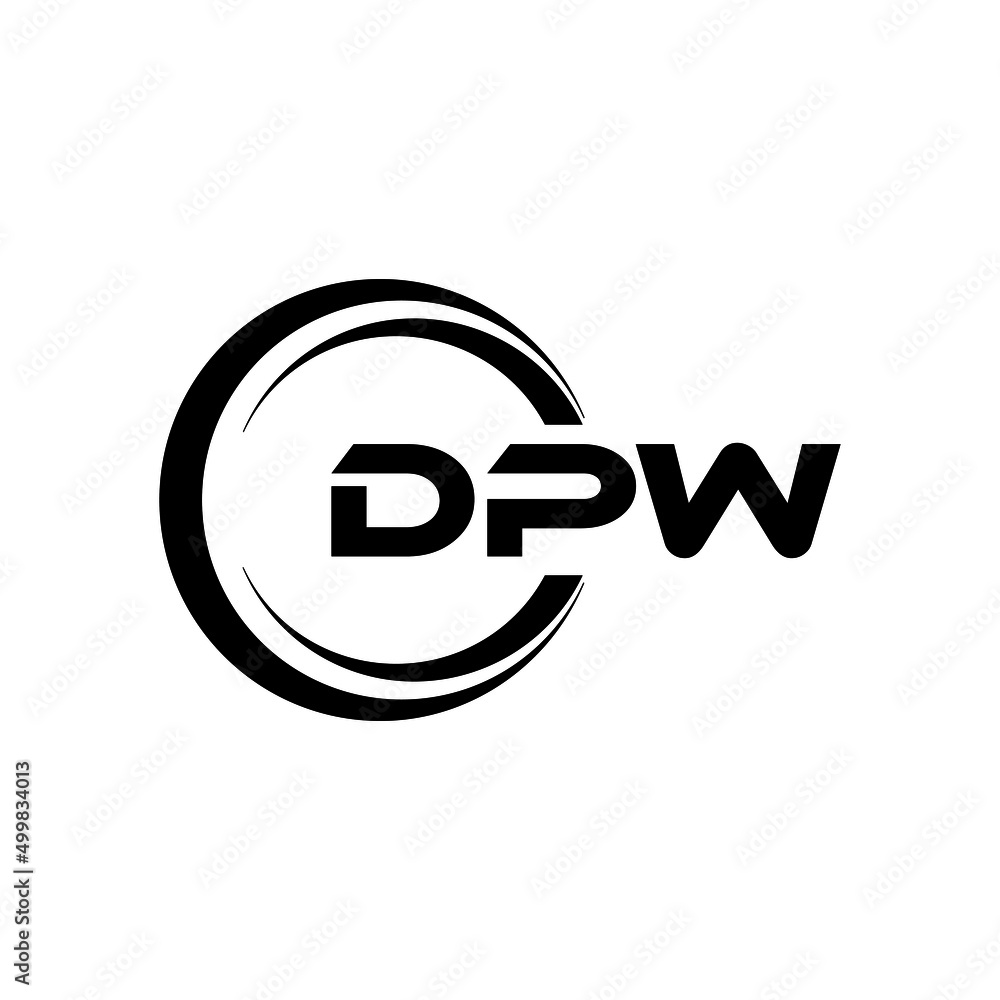 DPW letter logo design with white background in illustrator, vector ...