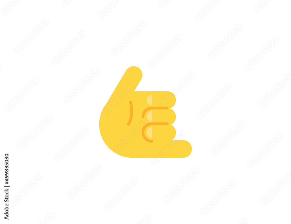 Call Me Hand Gesture Emoticon. Vector Call Me Hand Emoji Stock Vector ...