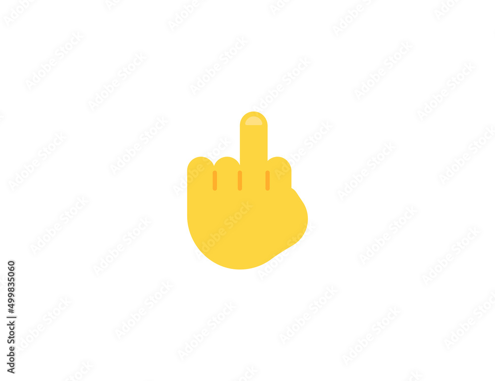 Middle Finger Gesture Emoticon. Vector Middle Finger Emoji Stock Vector ...