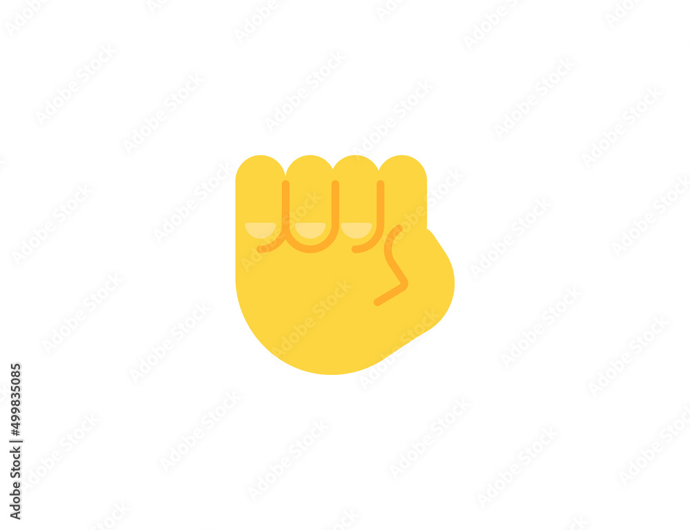 Raised Fist Gesture Emoticon. Vector Raised Fist Emoji Stock Vector ...