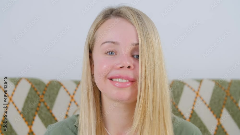 Portrait of Ukrainian woman with prosthetic eye and visible facial ...