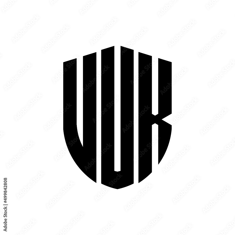 VUK letter logo design. VUK modern letter logo with black background ...