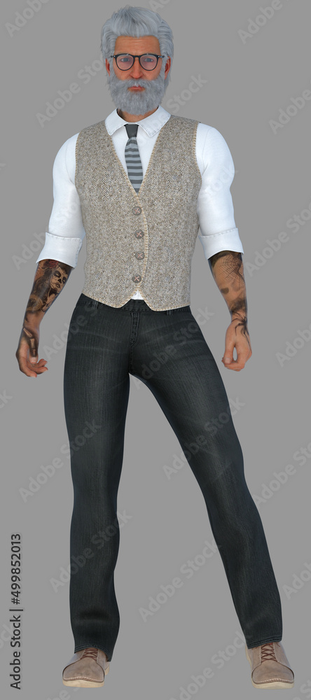 Full length portrait of Marco, a 3D illustration computer character ...